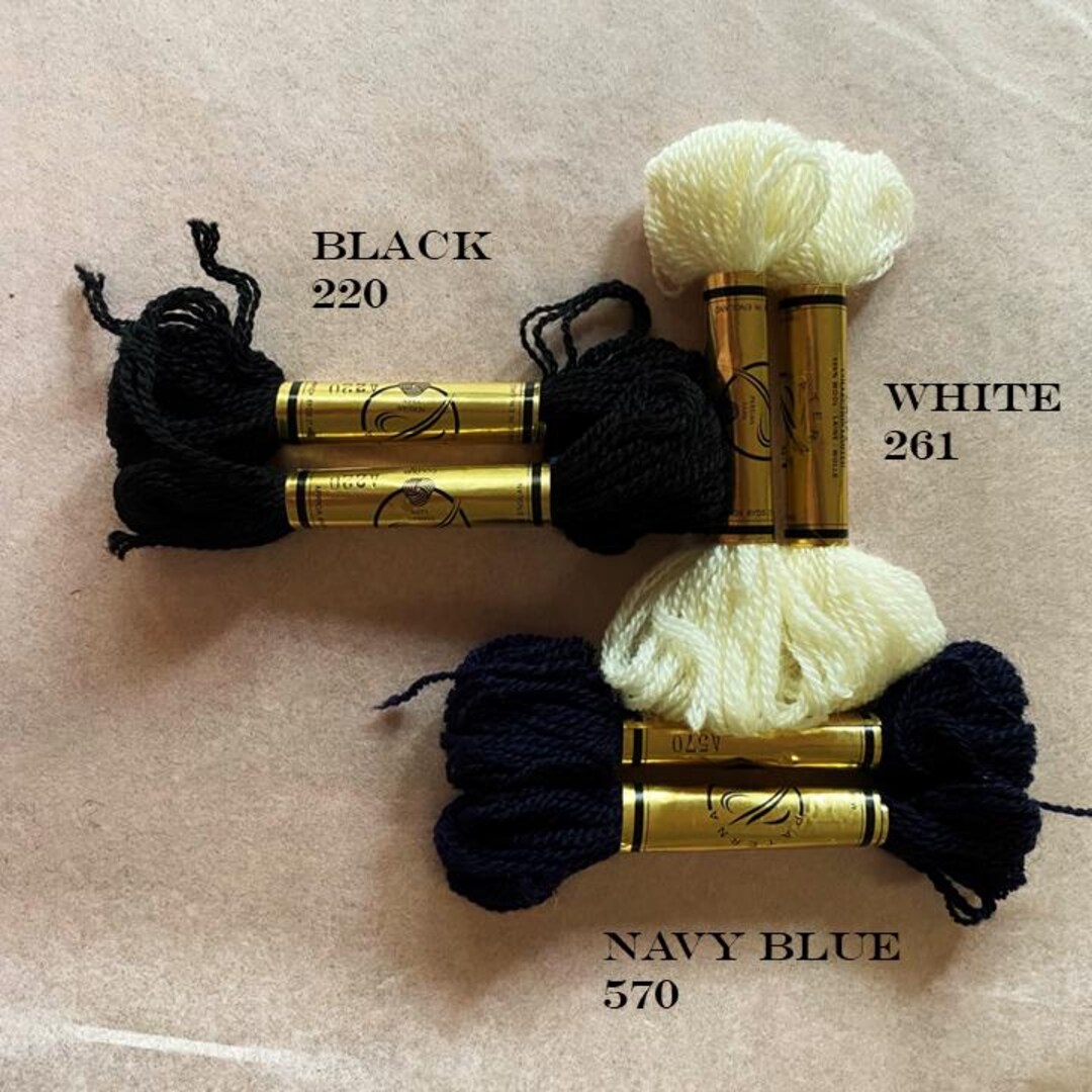 Persian Yarn, Single Skein 3 Ply Wool, Black, White, Navy, Vintage ...