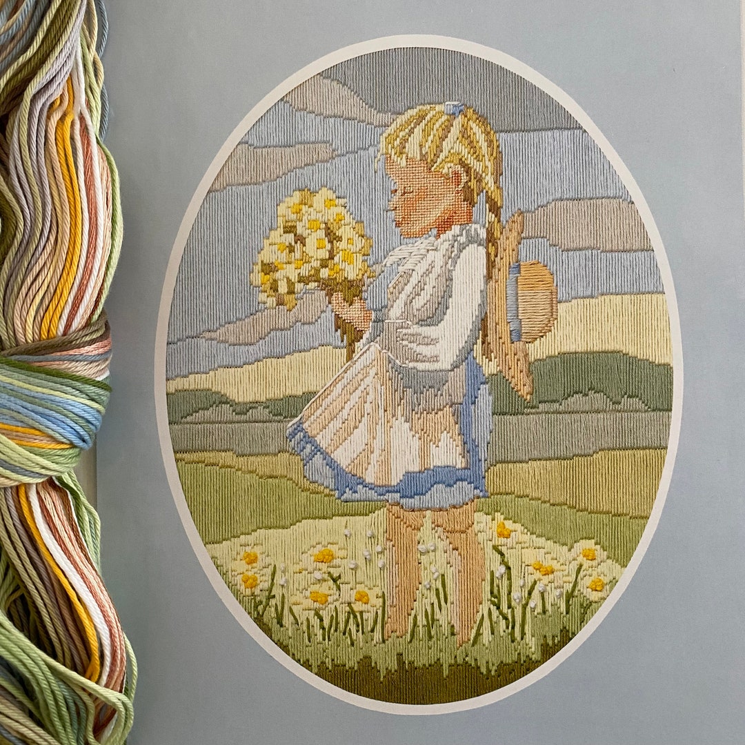 Oval Long Stitch Anchor Daisy Chain Kit Victorian Girl - Etsy