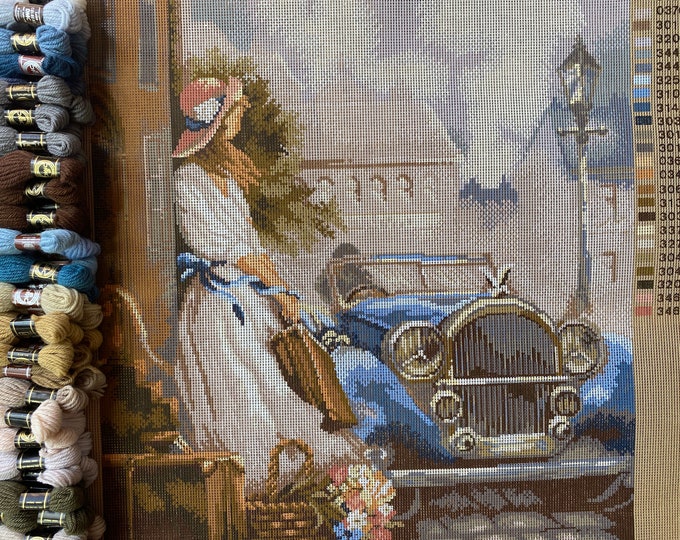 Rico Gobelin Vintage Tapestry Kit, Rolls Royce Holiday, Traumreise - Etsy