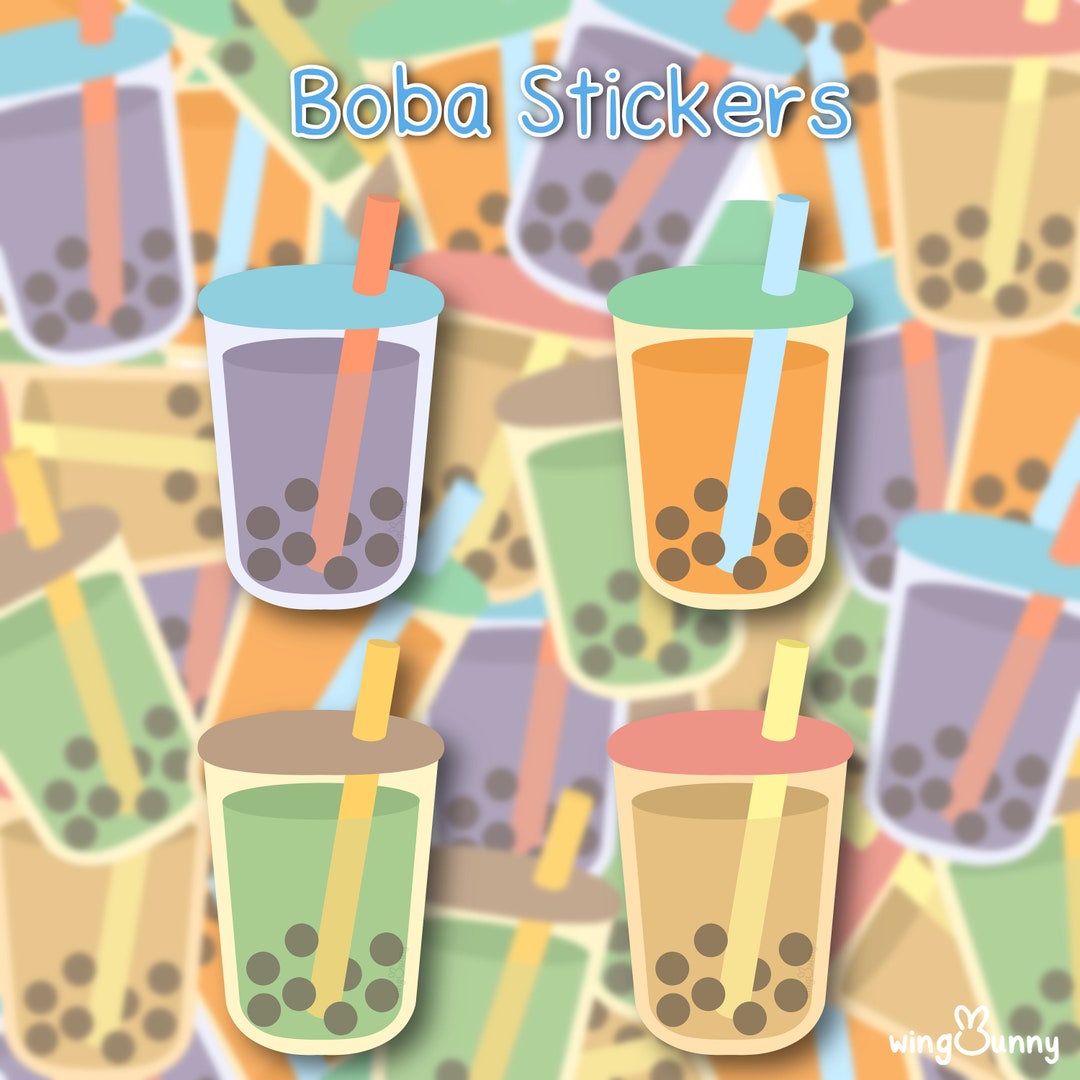 Boba Cup Drink Sticker, Sticker Kawaii Decorative for Journaling ...