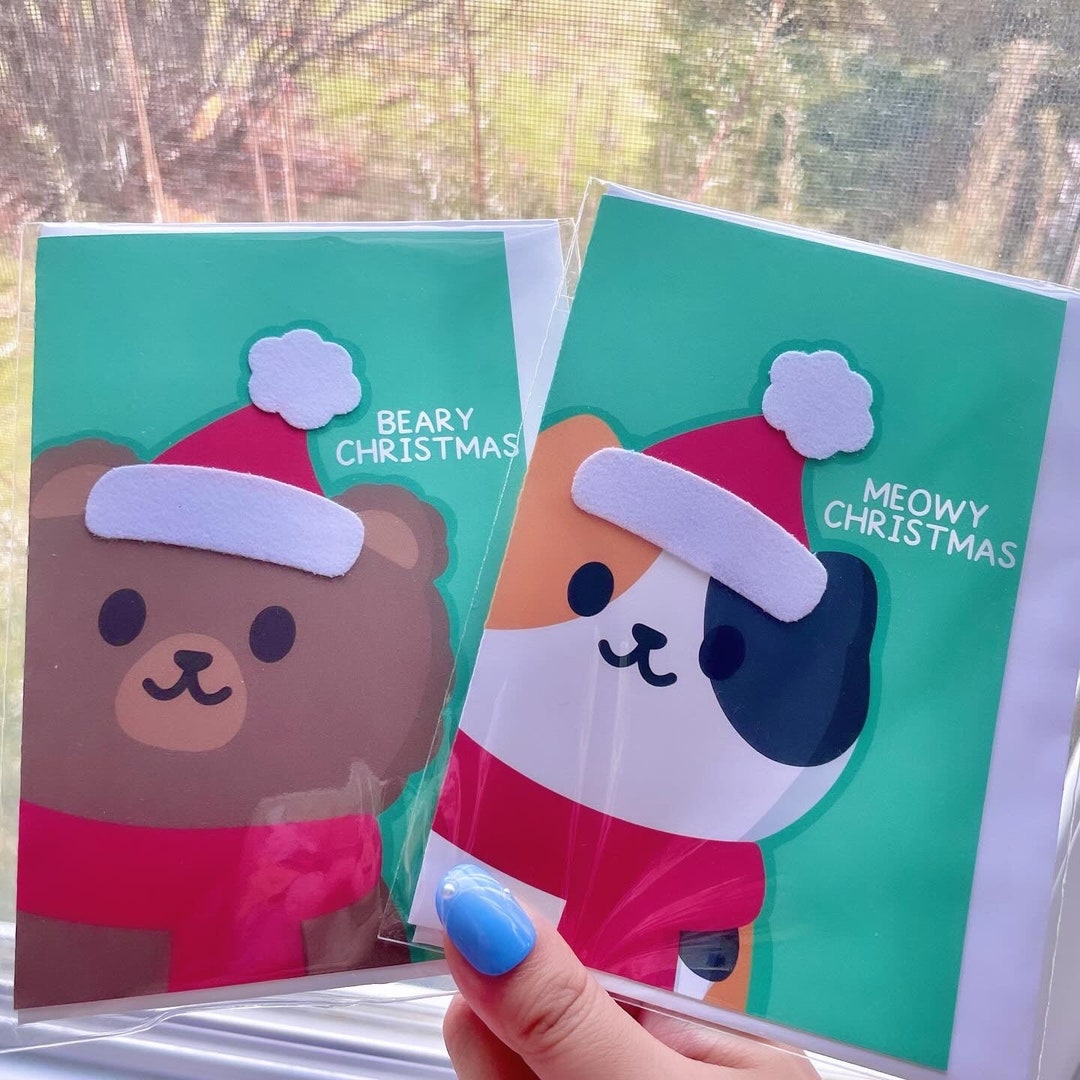 Christmas Animals Greeting Card, Funny Pun Cute Greeting Card for ...