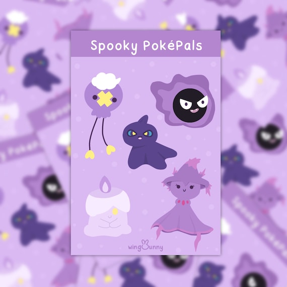 Spooky Pokepals Cute Ghost Type Pokemon Sticker Sheet Kawaii - Etsy