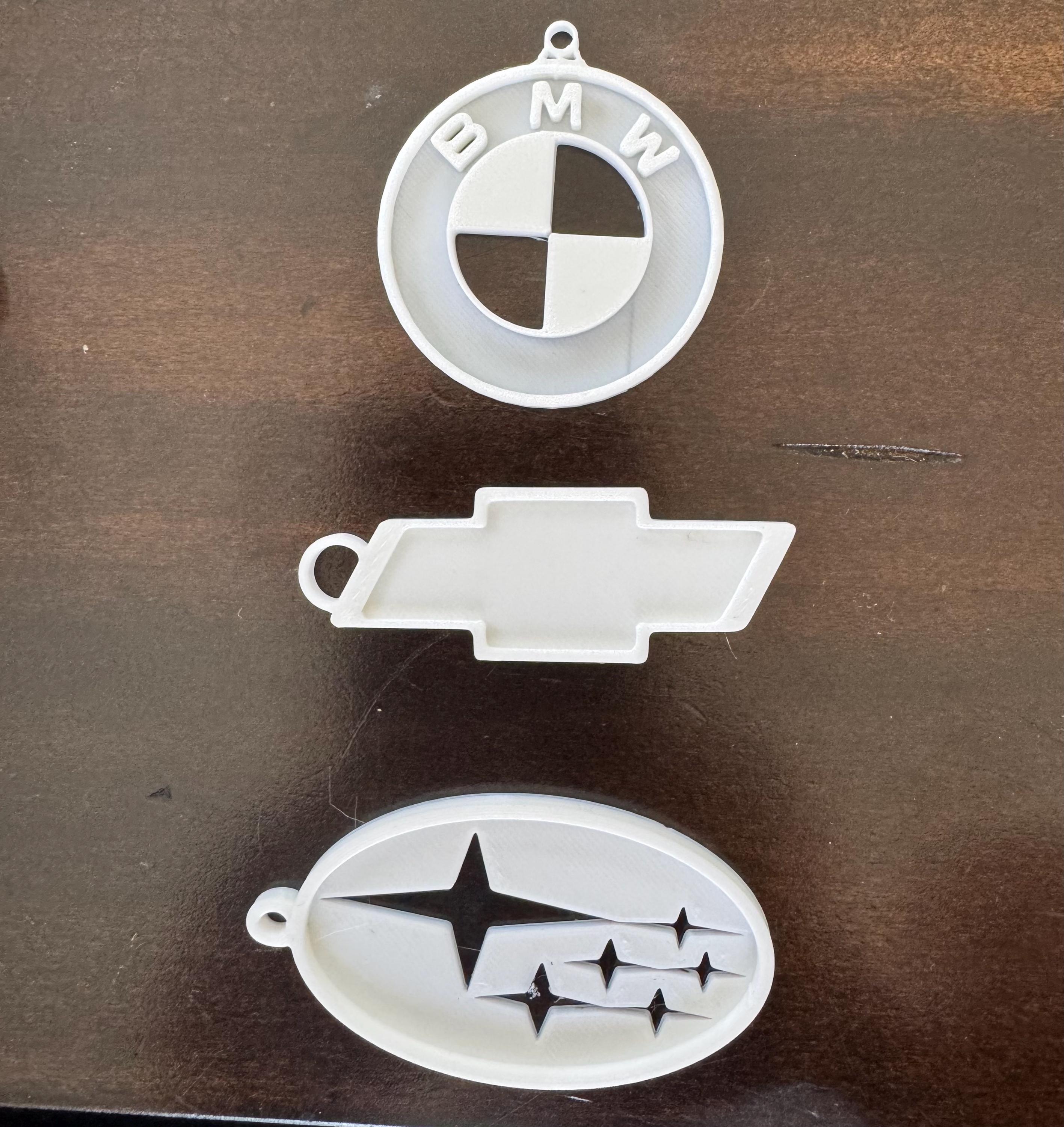 3d Printed Car Brand Logo Keychains - Etsy