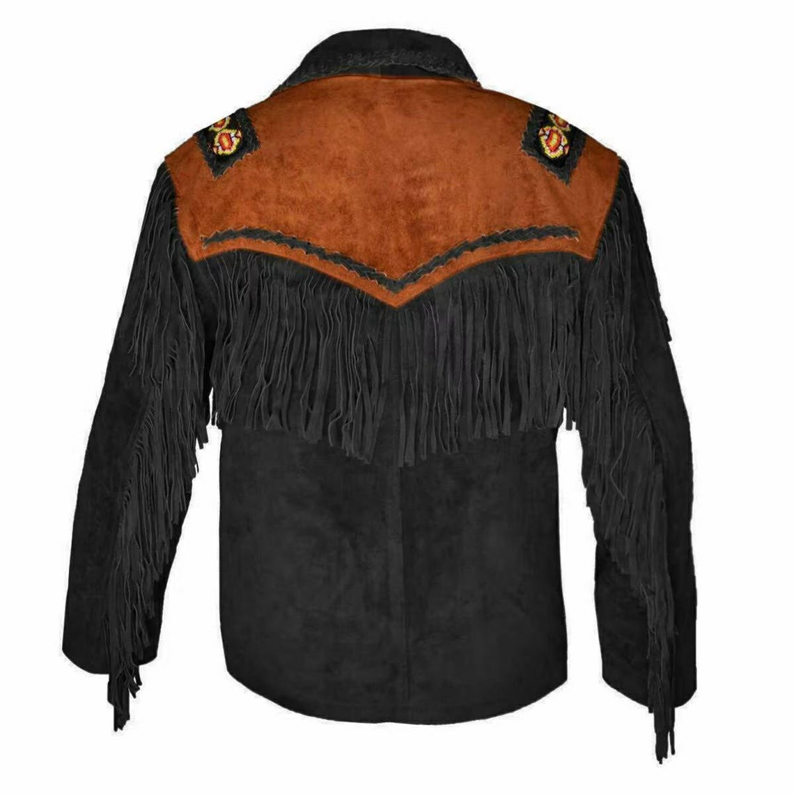 Men's Traditional Handmade Cowboy Western Leather Jacket Coat With ...