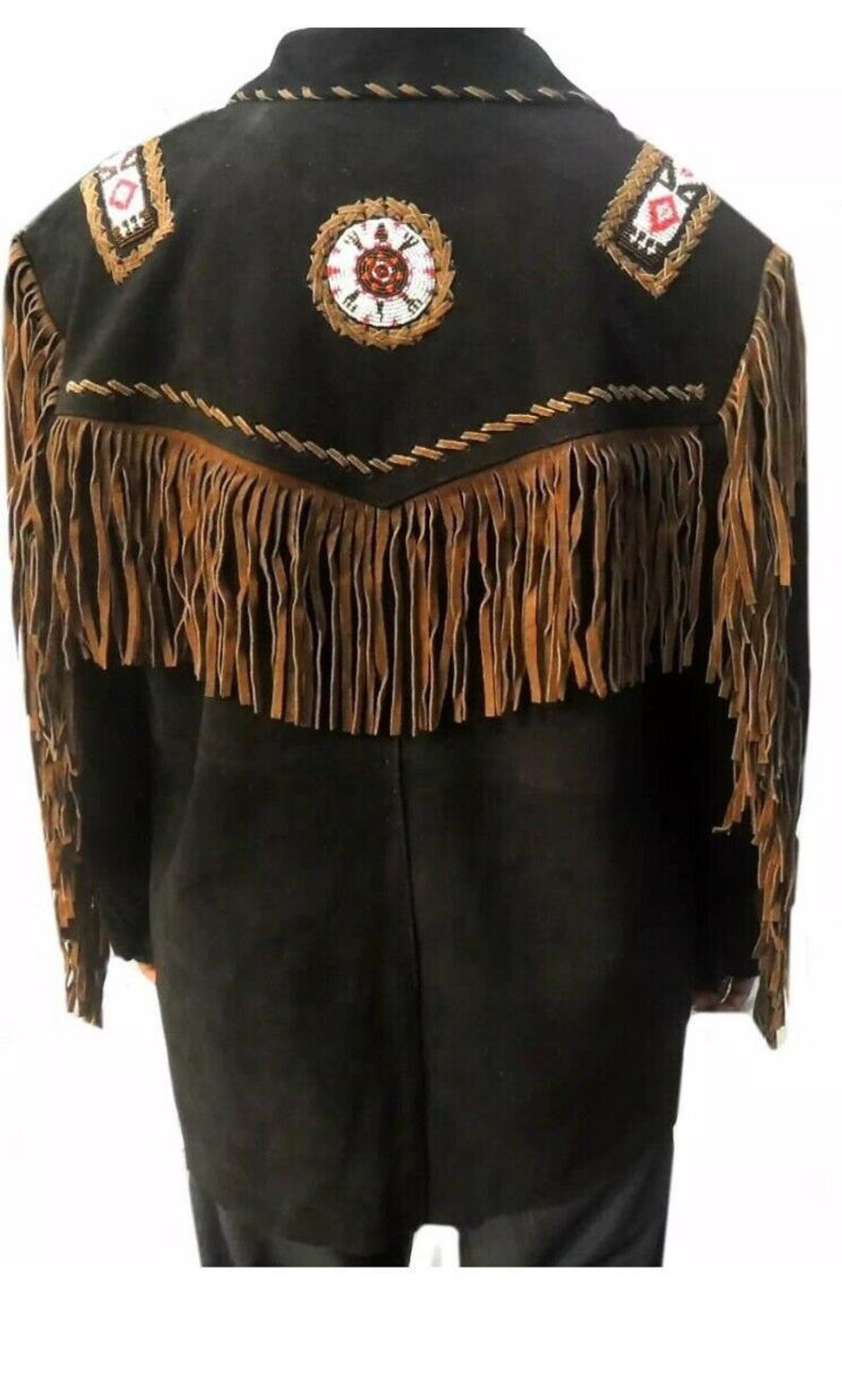 Men's Traditional Handmade Cowboy Western Leather Jacket Coat With ...