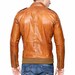 Men Real Lambskin Tan Brown Leather Motorcycle Slim Fit Biker Bomber Jacket Handmade - Etsy