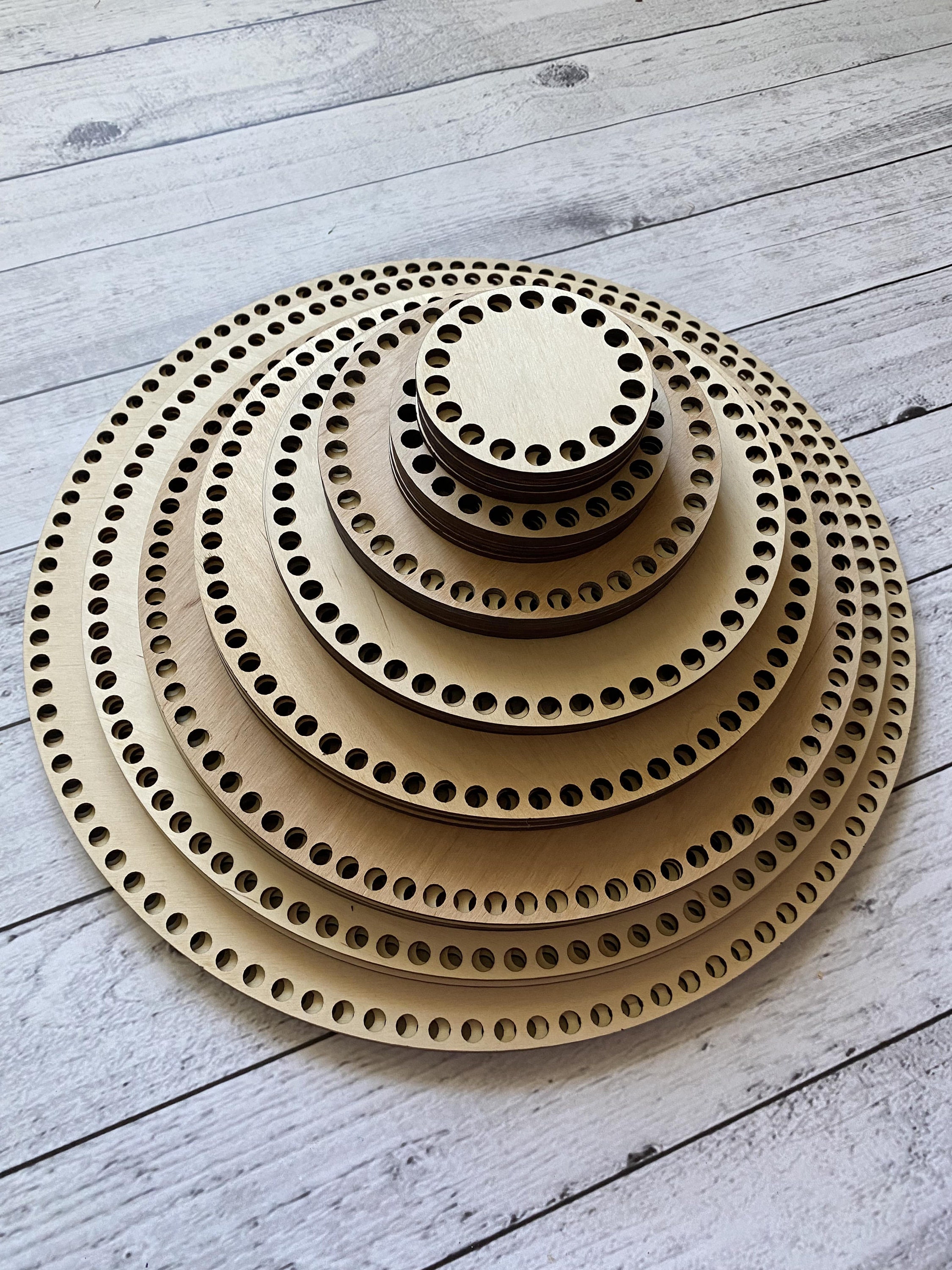 Round Wooden Base for Crochet Basket. Wooden Bottom. From 8 Cm to 40 Cm ...