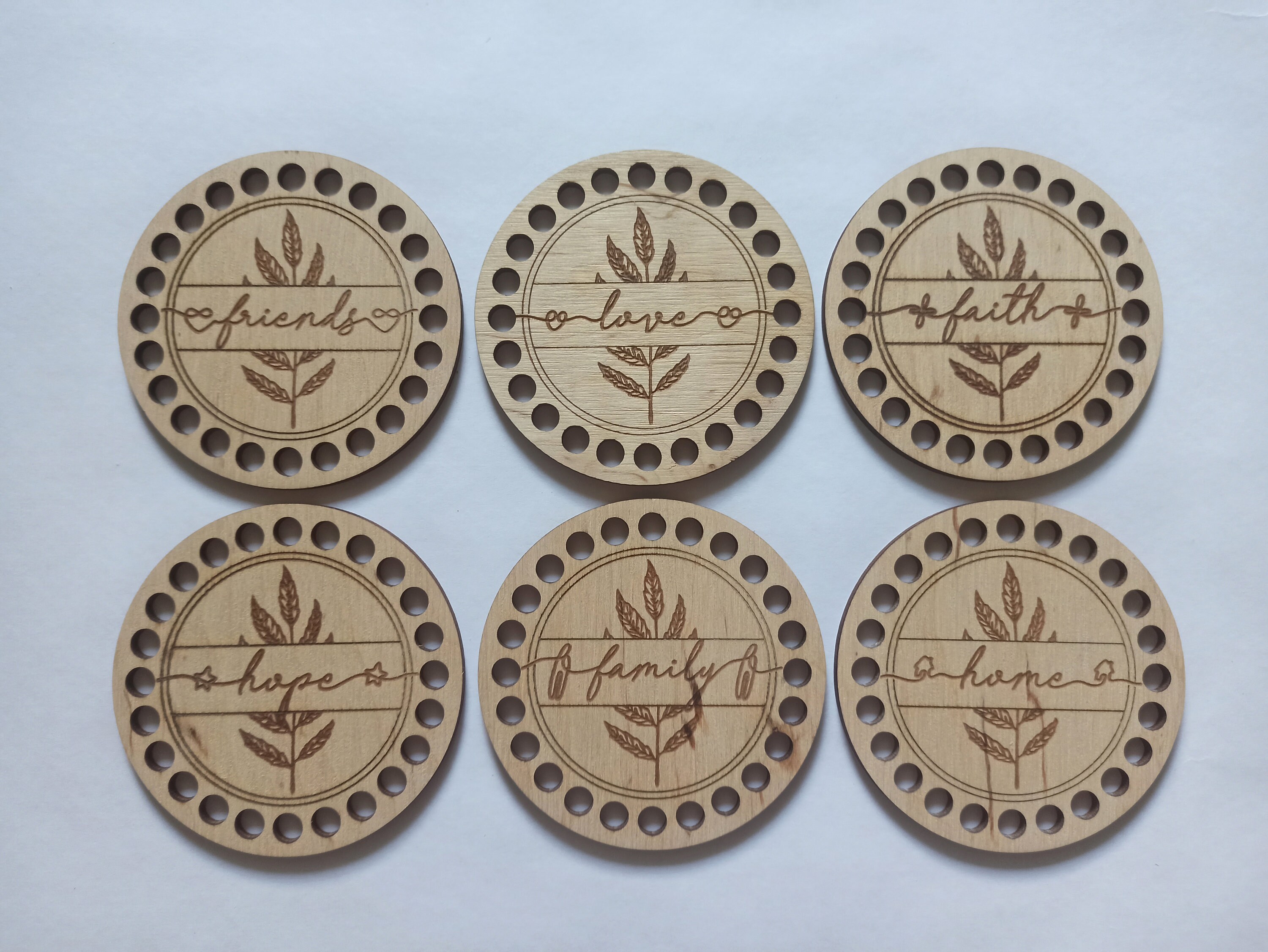 Craft Blanks for Crochet Coasters. Wooden Round Coasters - Etsy
