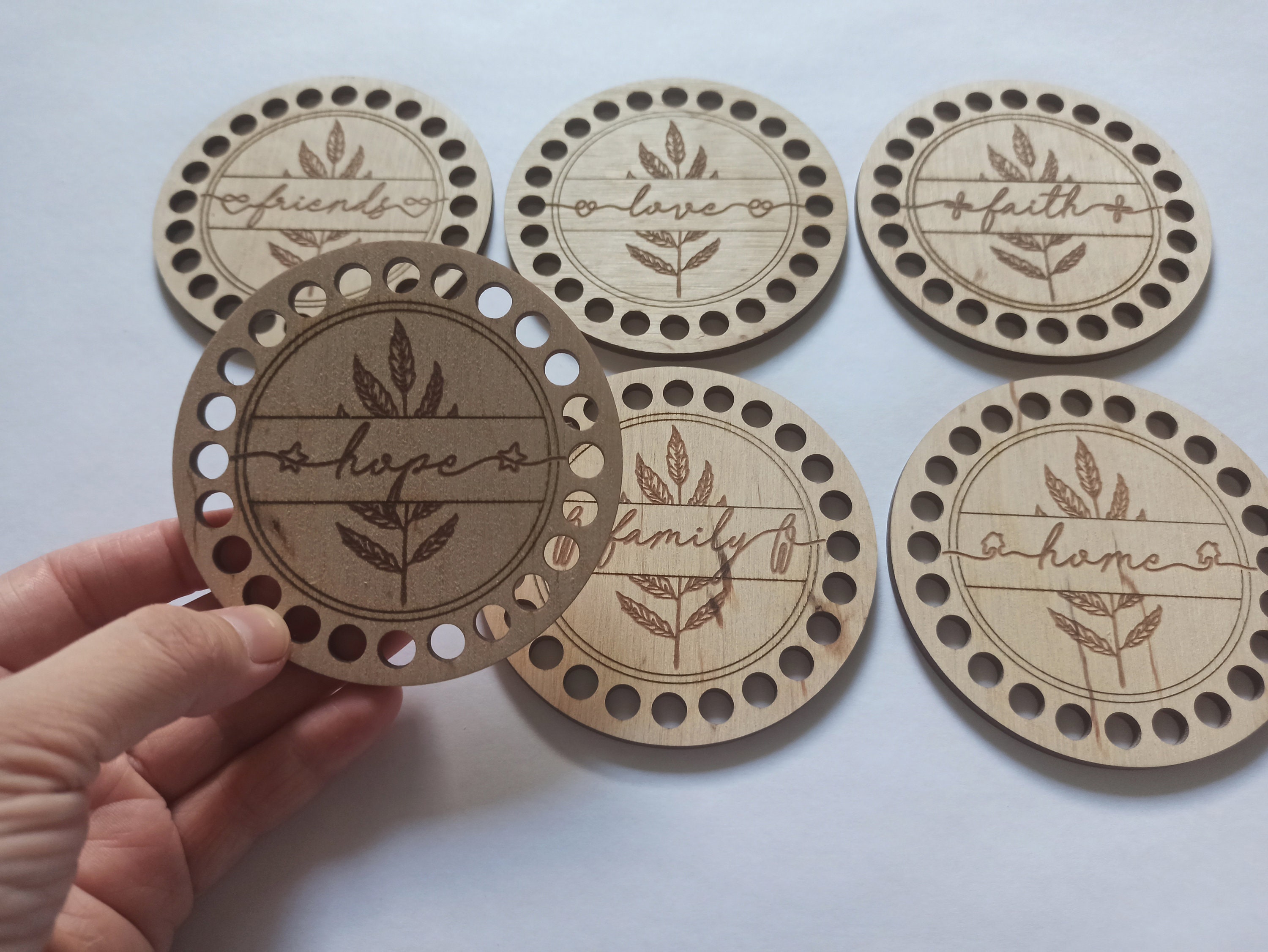 Craft Blanks for Crochet Coasters. Wooden Round Coasters - Etsy