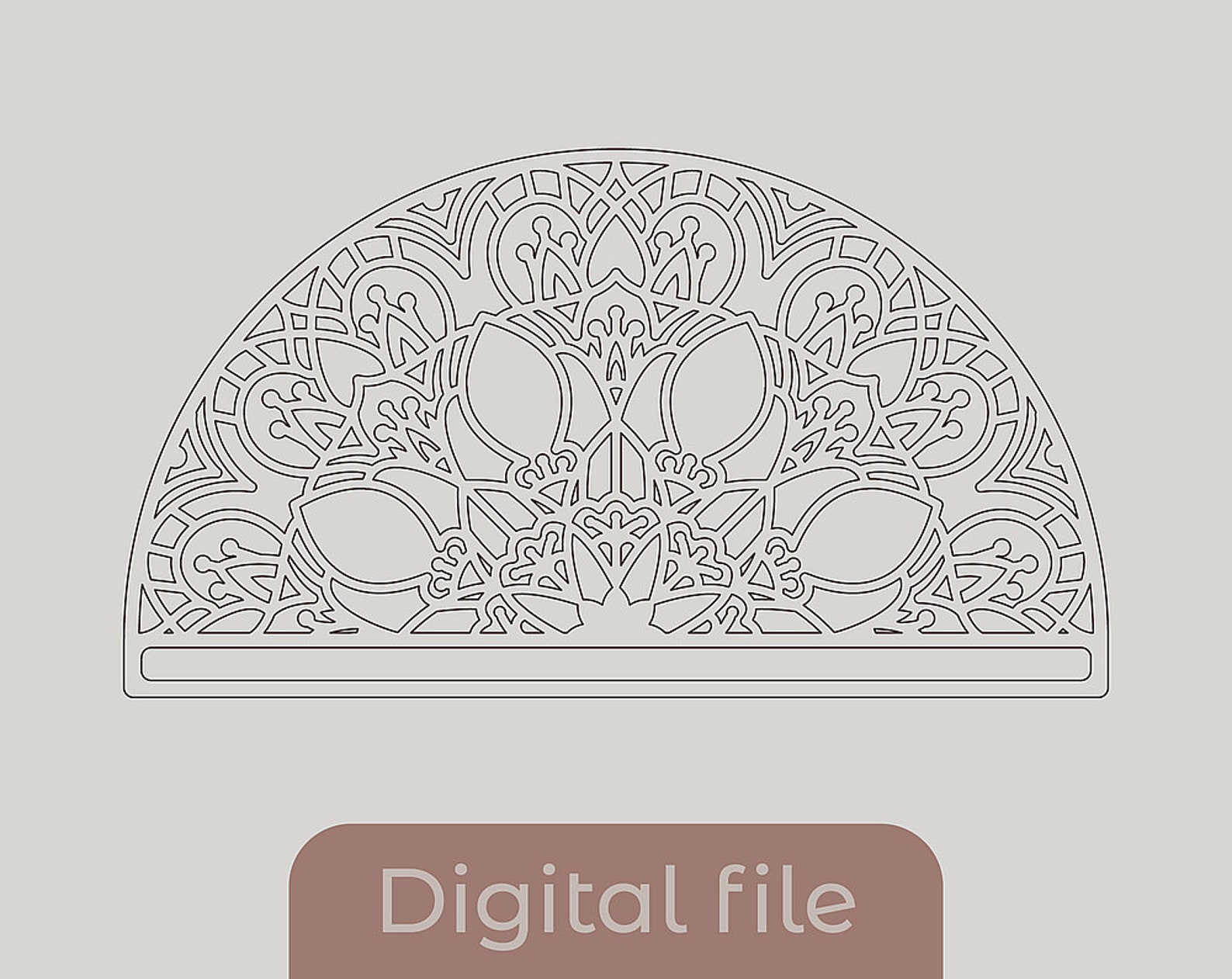 Half Round Macrame SVG Base Macrame Laser Cut File Boho Mandala Design ...