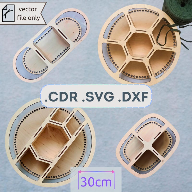 Wooden Needlework Caddy - Etsy