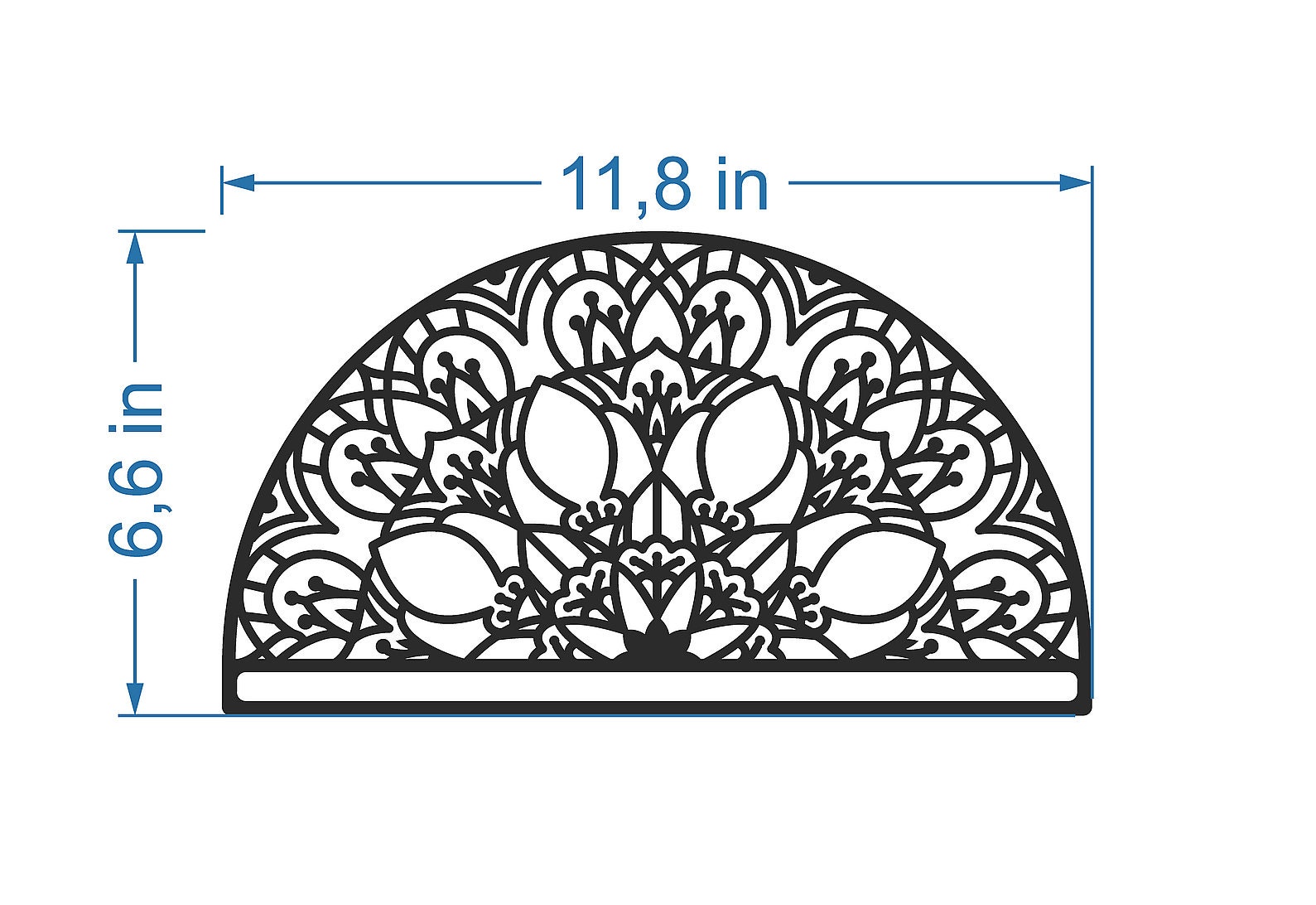 Half Round Macrame SVG Base Macrame Laser Cut File Boho Mandala Design ...