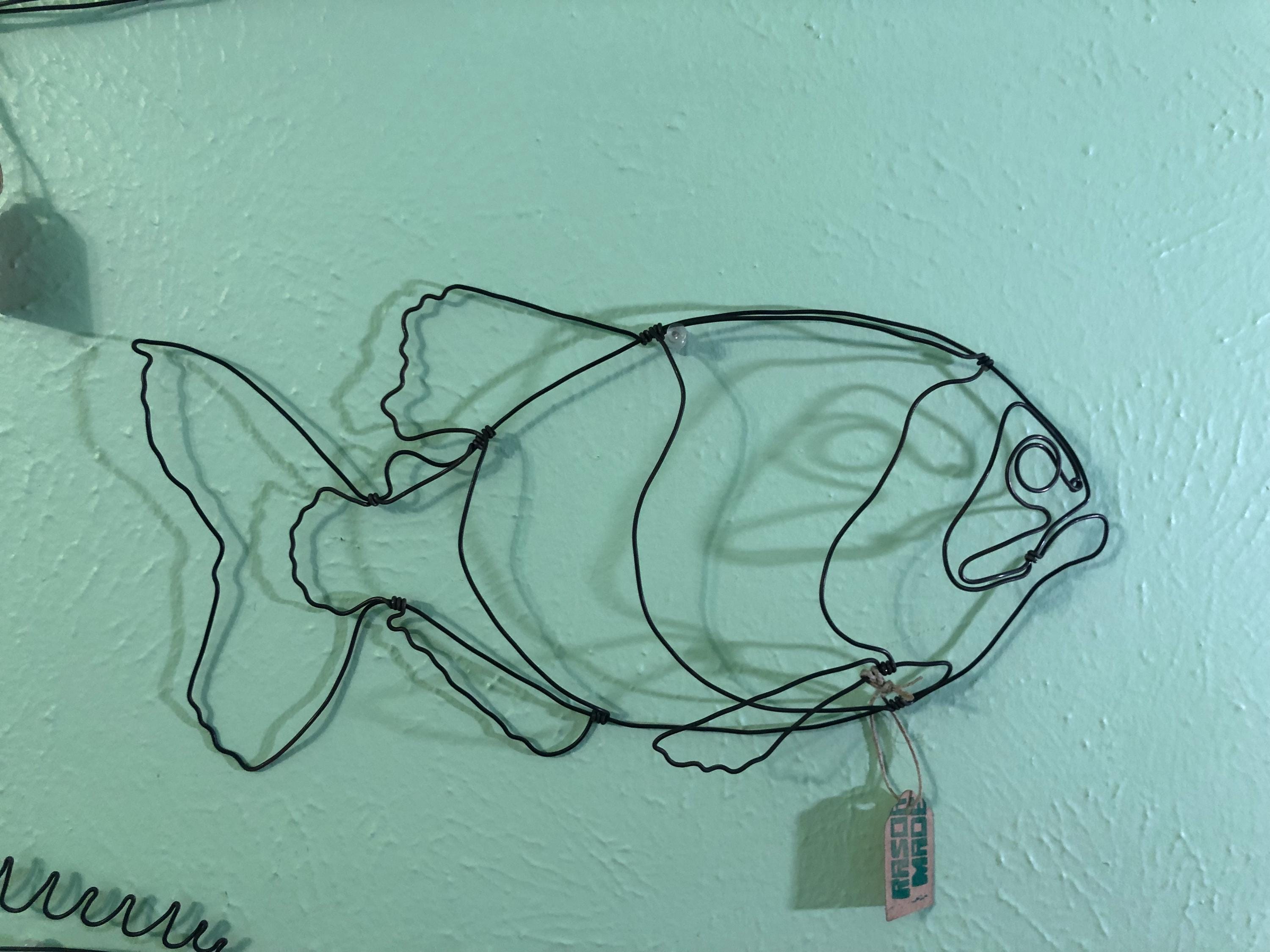 3D Single Sided Wall Hanging Fish Wire Sculpture - Etsy