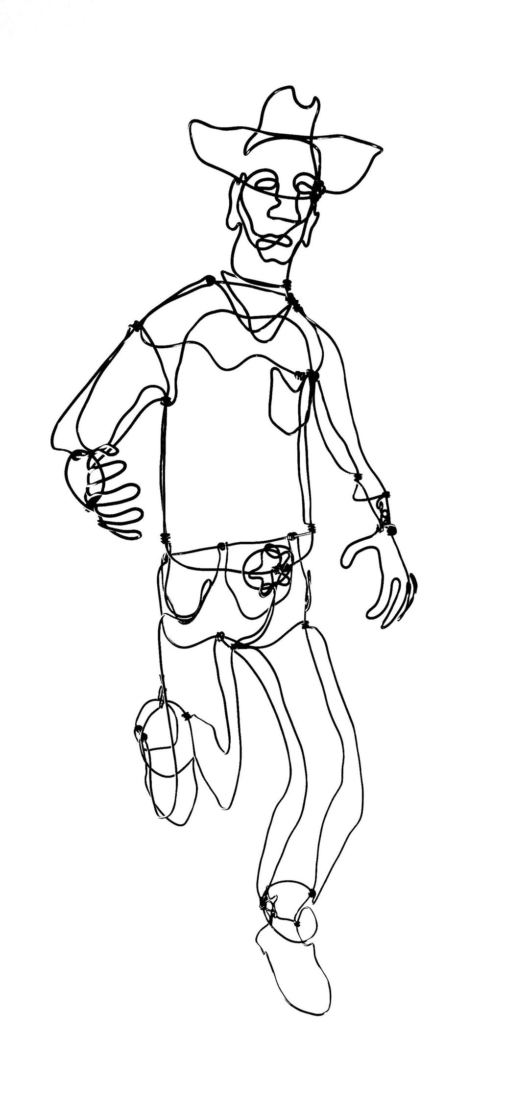 Handmade 3D Cowboy Wire Sculpture - Etsy