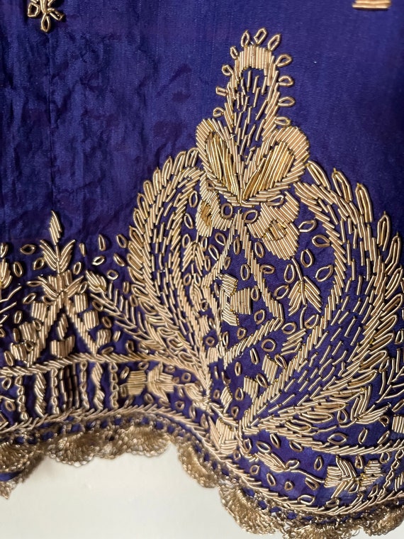 Stunning Indigo Skirt Made from Wedding Sari Indian S… - Gem