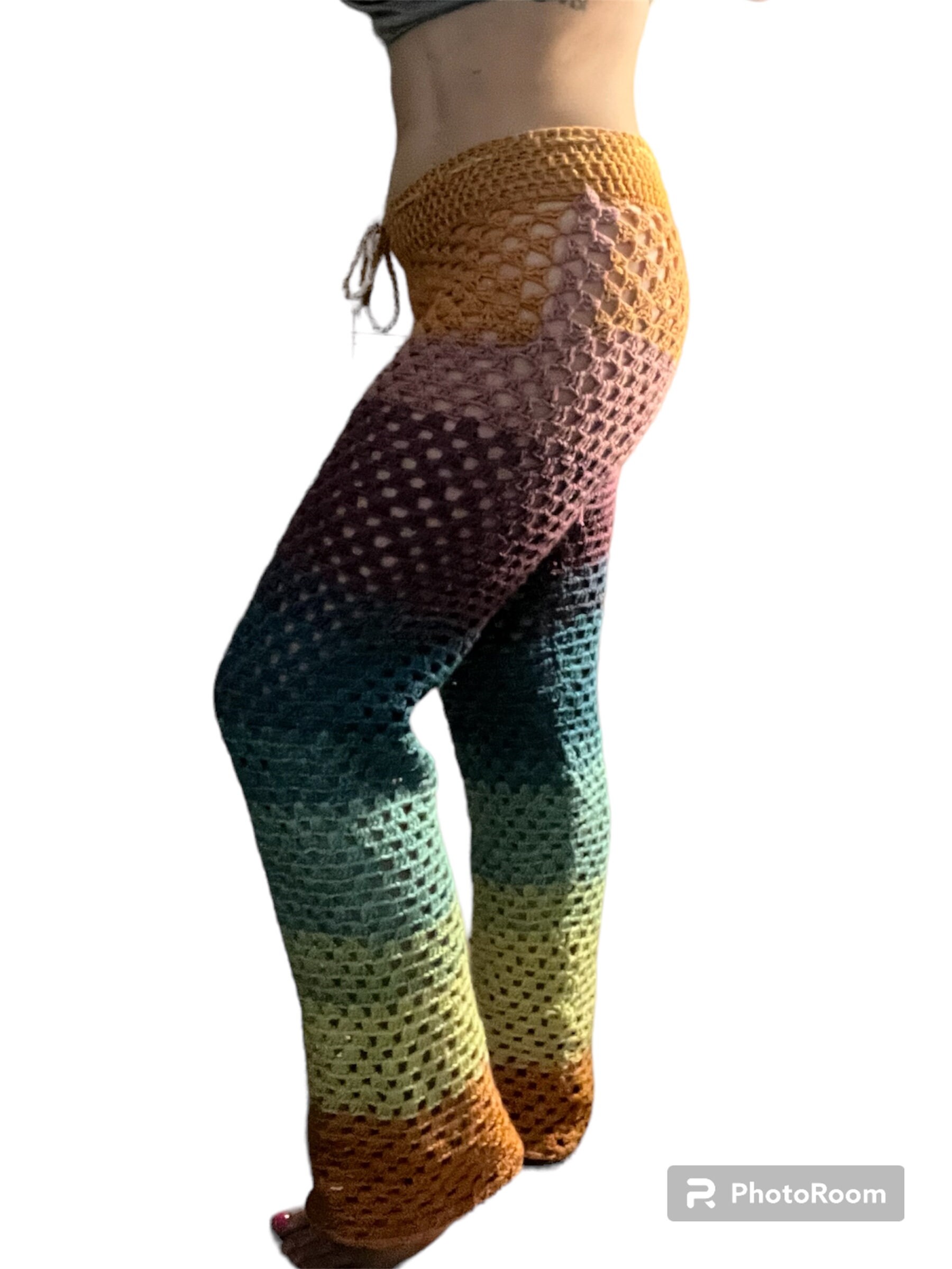 Handmade Crochet Granny Square Rainbow Pants - Etsy