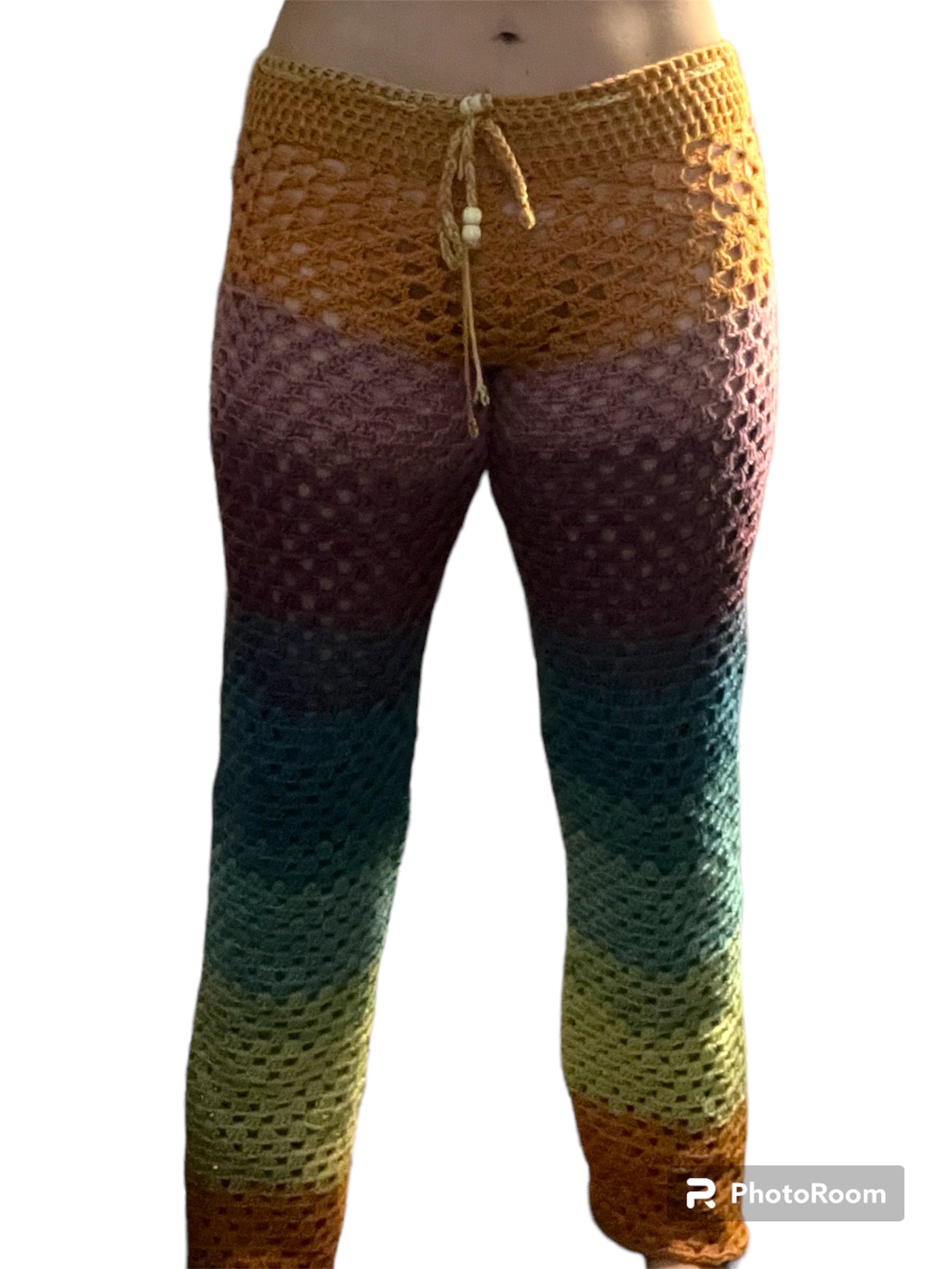 Handmade Crochet Granny Square Rainbow Pants - Etsy