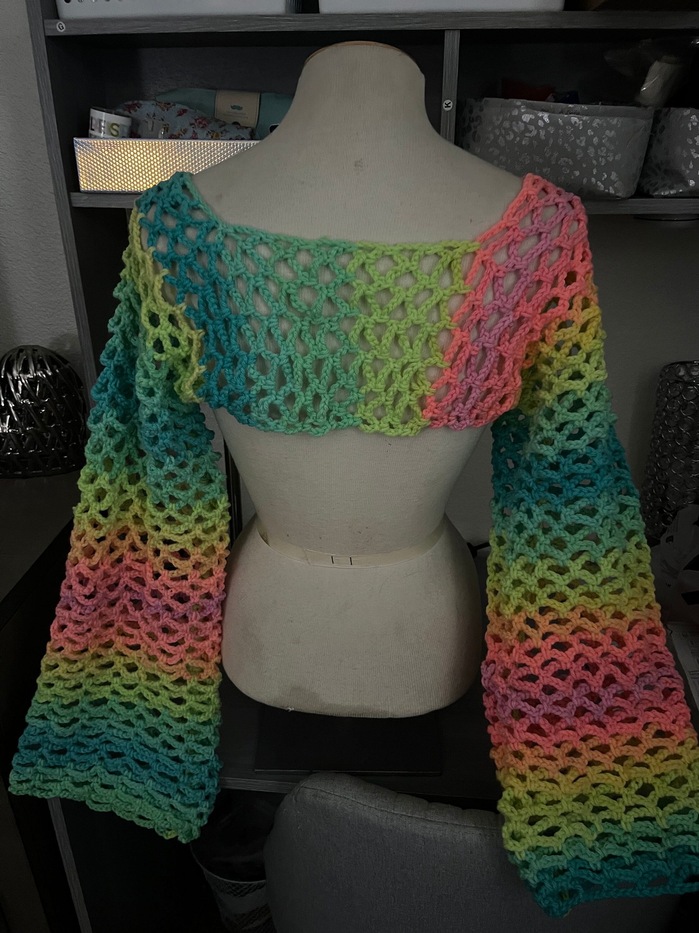 Handmade Crochet Fishnet Shrug Festival or Rave Bell Sleeves - Etsy