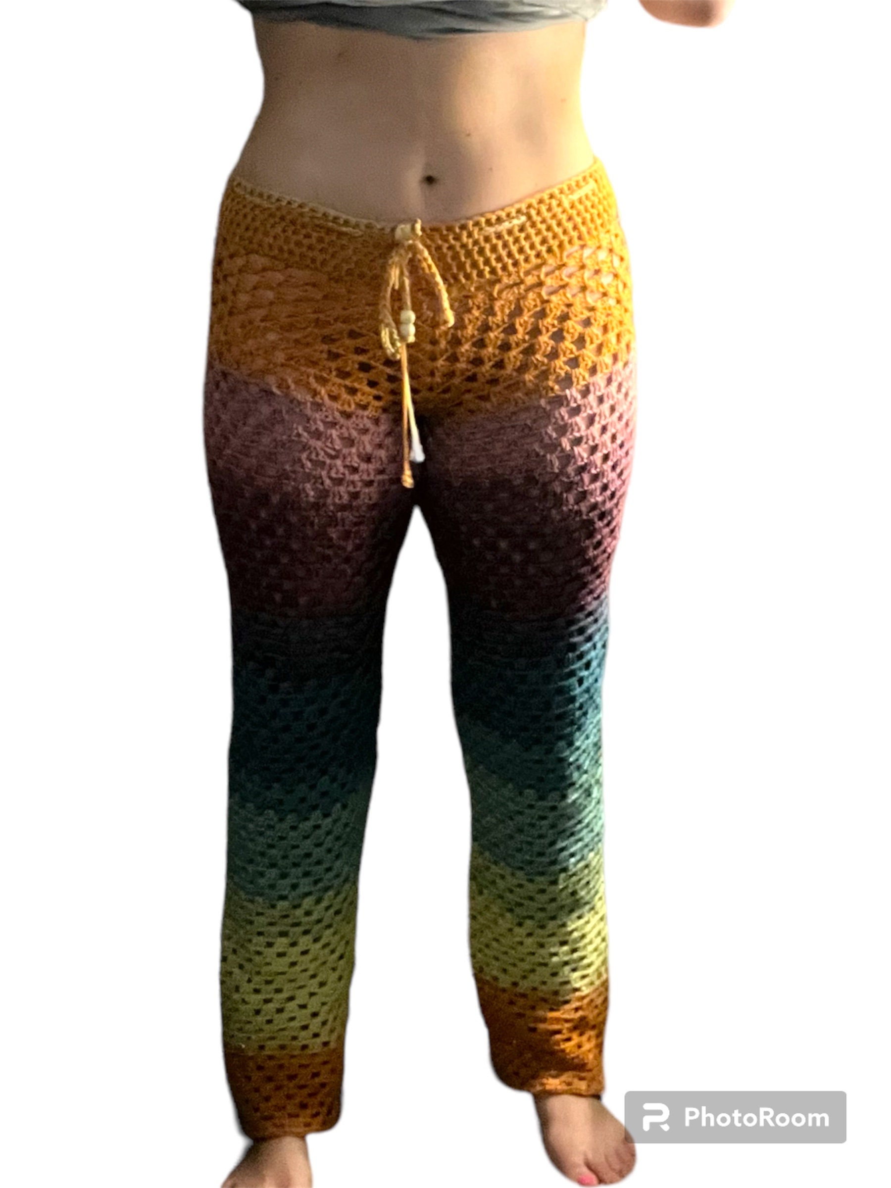 Handmade Crochet Granny Square Rainbow Pants - Etsy