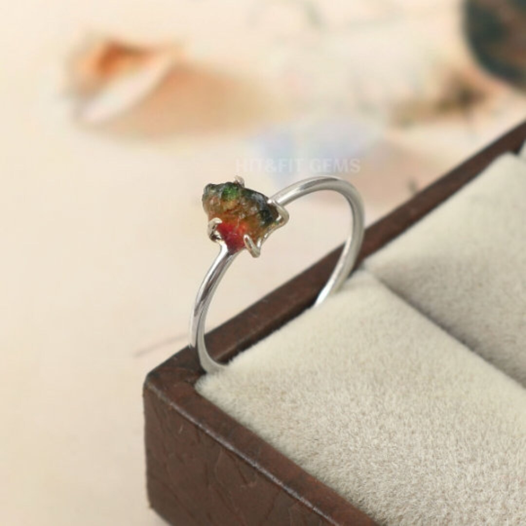 Bio Tourmaline Rin 925 Sterling Silver Ring Rough Gemstone Ring Handmade Ring Tourmaline Silver ...