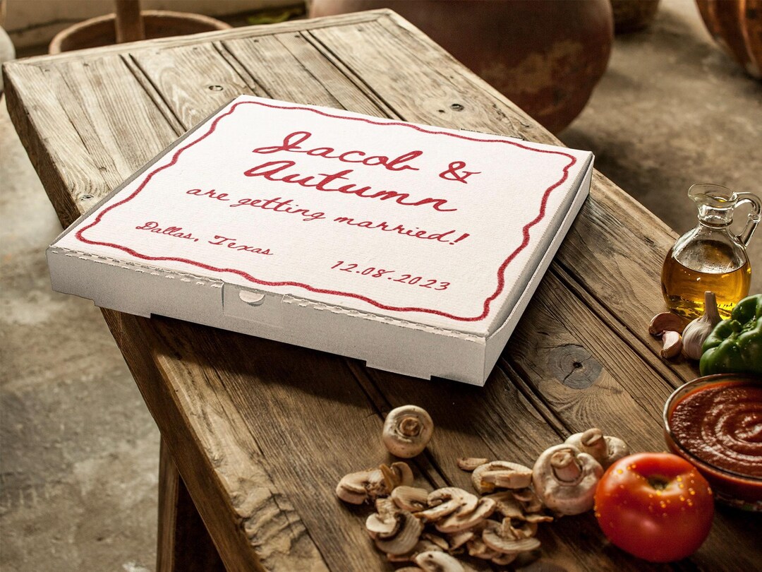 Pizza Box Design 01, Engagement Pizza Box, Wedding Pizza Box ...