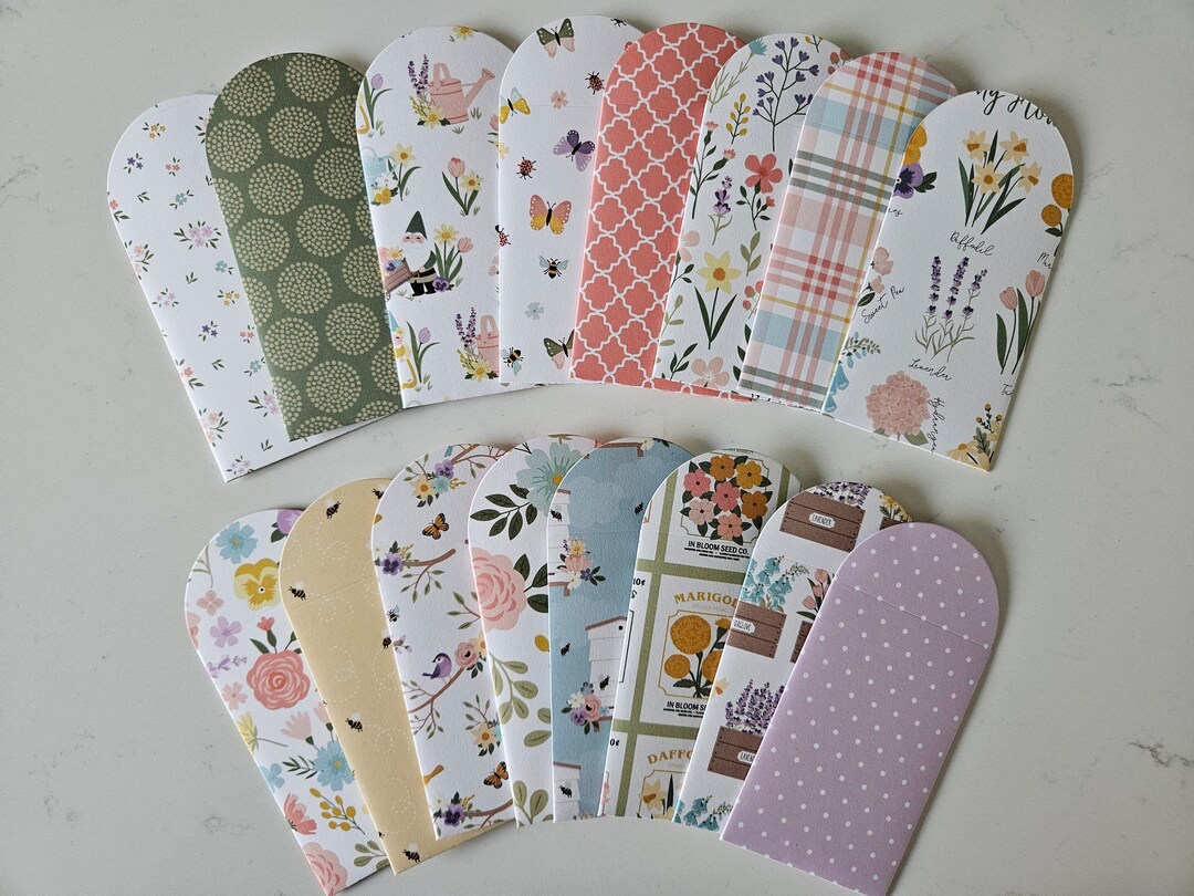 Spring Flower Themed Gift Card Sleeves - Set of 12 - Handmade - Etsy