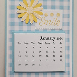 Blue and Purple Gingham Easel Calendar 2024 Handmade Stampin Up - Etsy
