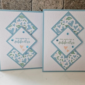 Blue and Green Diamond Square Celebration Card - Handmade - Stampin Up ...