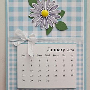 Blue and Purple Gingham Easel Calendar 2024 Handmade Stampin Up - Etsy