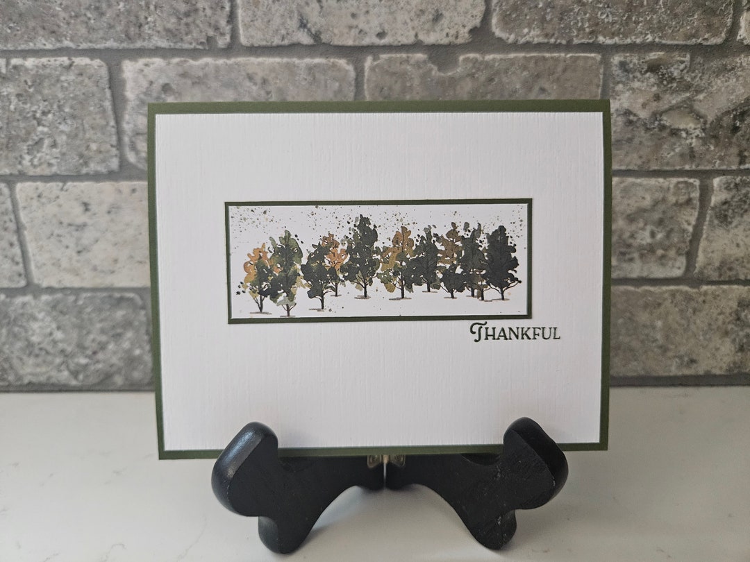 Tree Thankful Card in Green - Stampin up Handmade Card - Hand Stamped ...