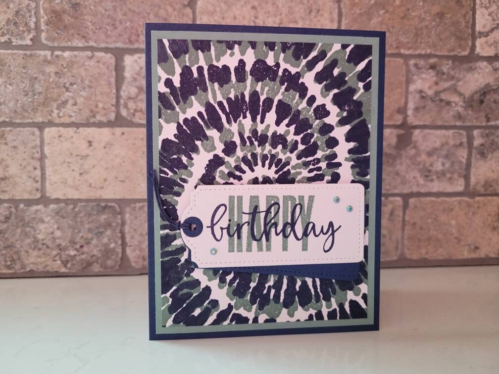 Spiral Tie Dye Patterned Birthday Card - Etsy