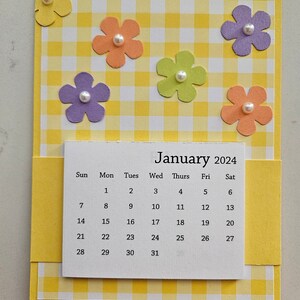 Yellow, Orange and Green Gingham Easel Calendar 2024 Handmade Stampin ...