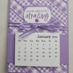 Blue and Purple Gingham Easel Calendar 2024 Handmade Stampin Up - Etsy