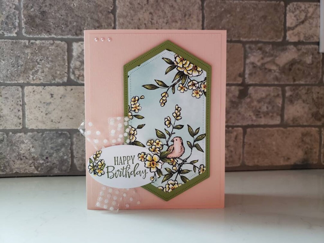Bird and Floral Themed Birthday Card - Etsy
