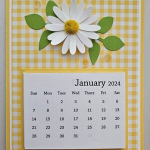 Yellow, Orange and Green Gingham Easel Calendar 2024 Handmade Stampin ...