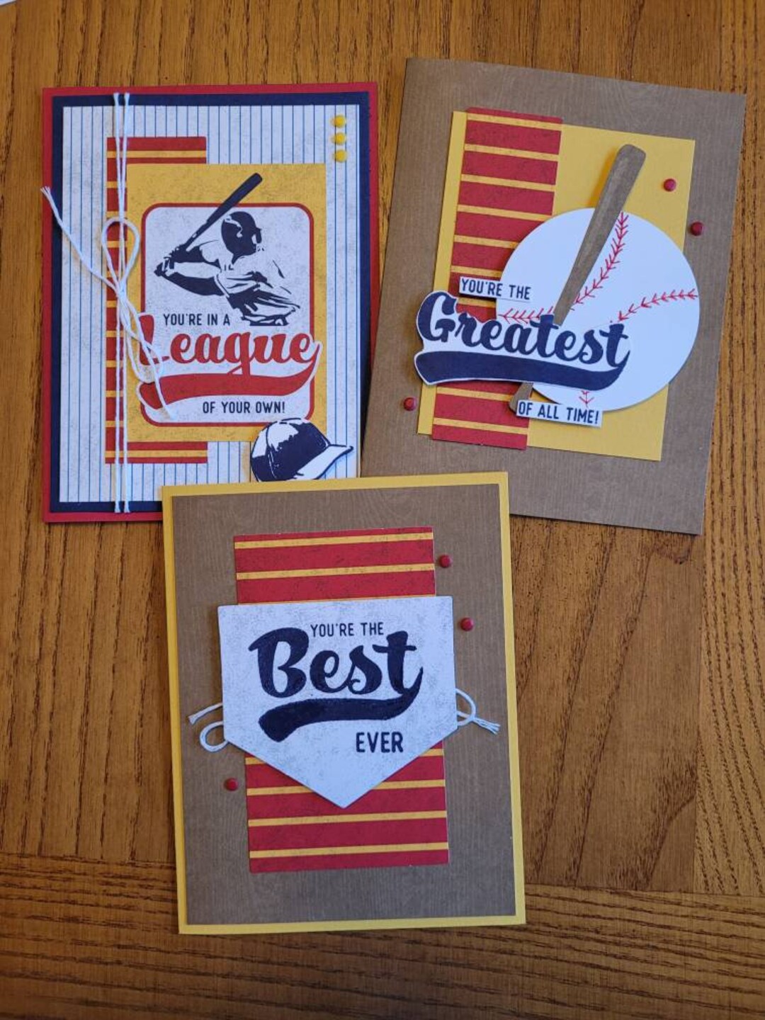 Baseball Themed Card Set of 3 Cards 2 - Etsy