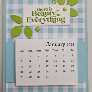 Blue and Purple Gingham Easel Calendar 2024 Handmade Stampin Up - Etsy