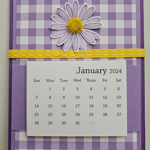 Blue and Purple Gingham Easel Calendar 2024 Handmade Stampin Up - Etsy