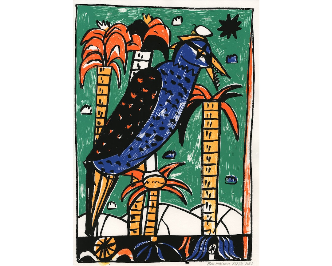 Screenprint, 5 Layers, Thick 300 Grams Schut Paper, Handprinted ...