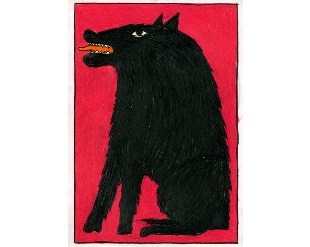 Original Wolf Illustration on Thick A4 Matte Paper, Art, Illustration ...