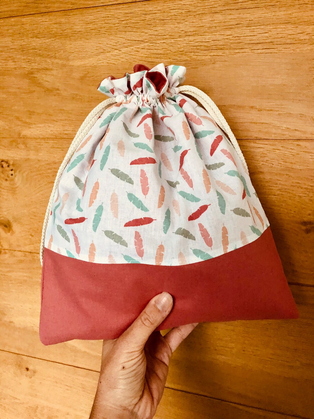 Drawstring Bag Pouch Tote Bag Bulk Bag Two-tone Old Pink - Etsy