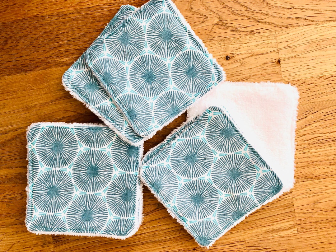 Set of 10 Washable Make-up Remover Wipes Bamboo Terry Cotton and ...