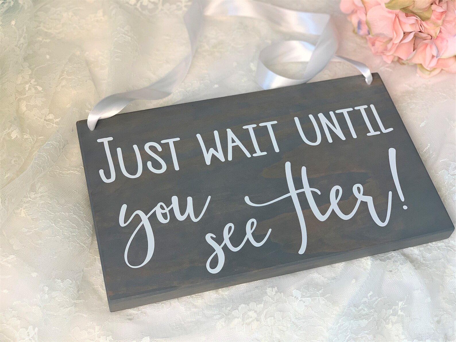 Just Wait Until You See Her Wood Sign Ring Bearer Sign - Etsy Just Wait Until You See Her Wood Sign Ring Bearer Sign - Etsy