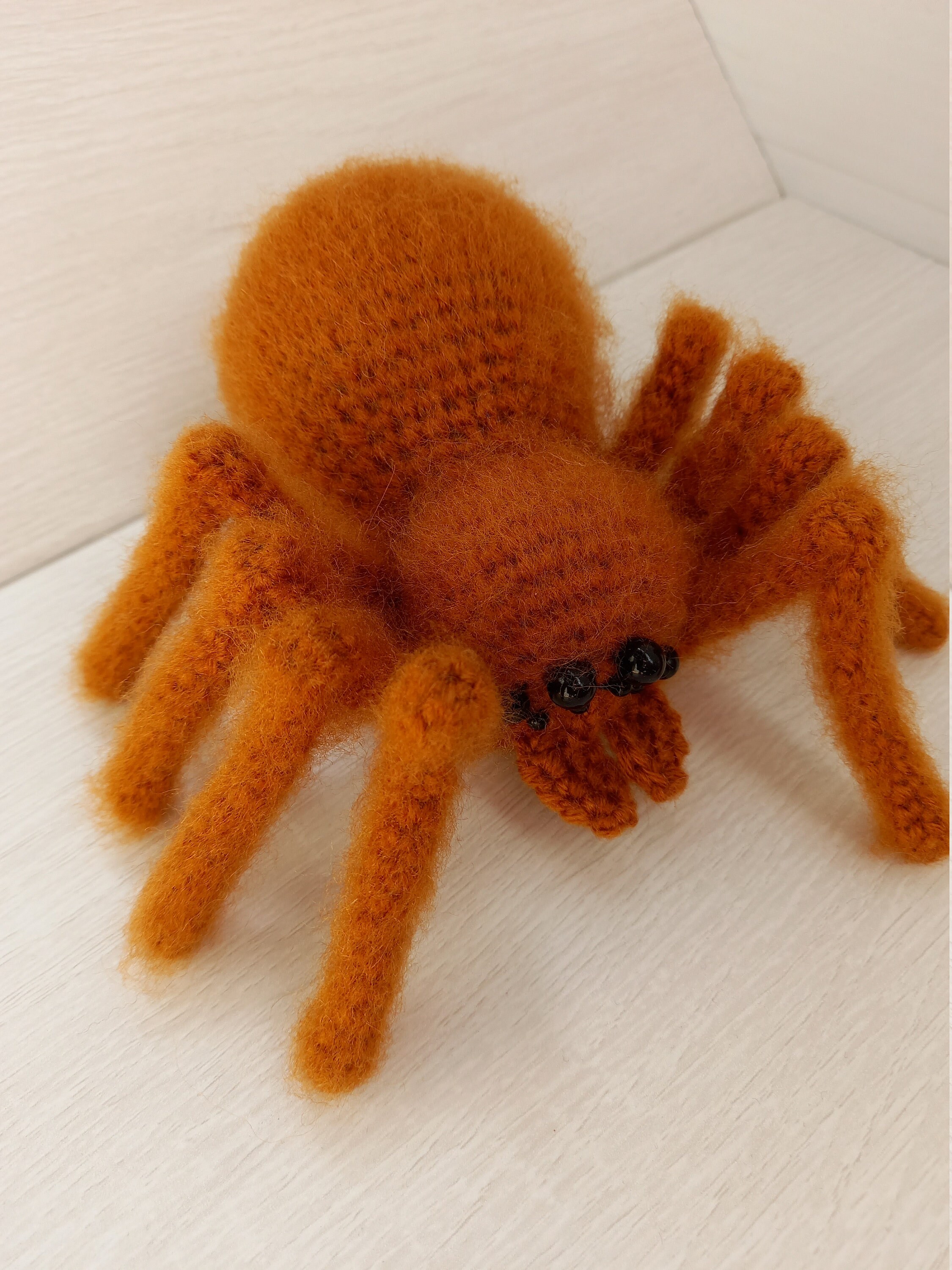 Spider Ginger, Red, Orange, Big Shaggy Angora Terrible Crochet Toy ...