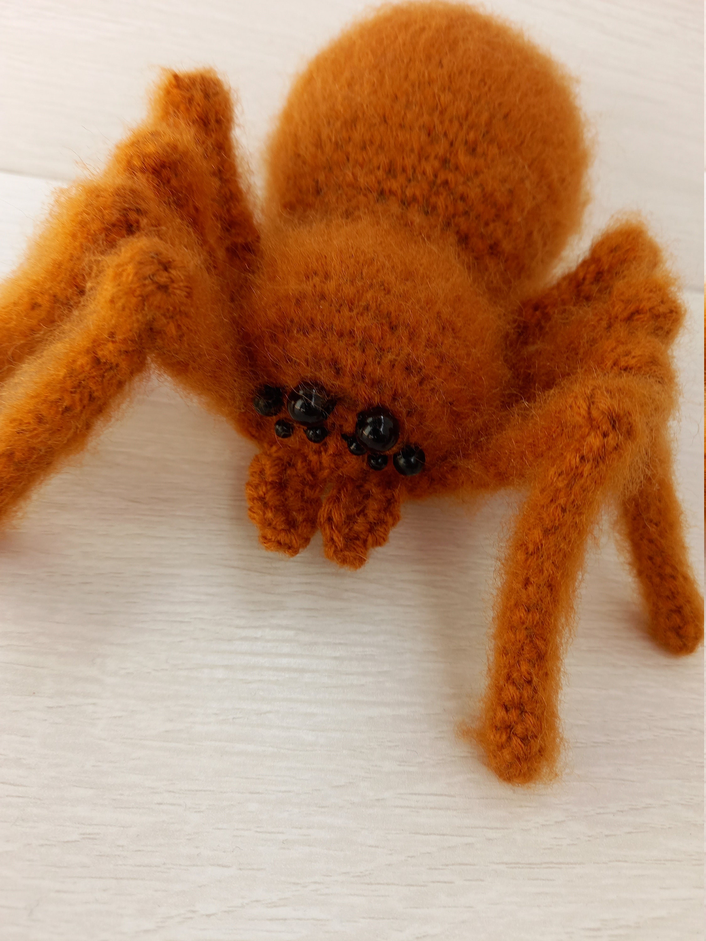 Spider Ginger, Red, Orange, Big Shaggy Angora Terrible Crochet Toy ...