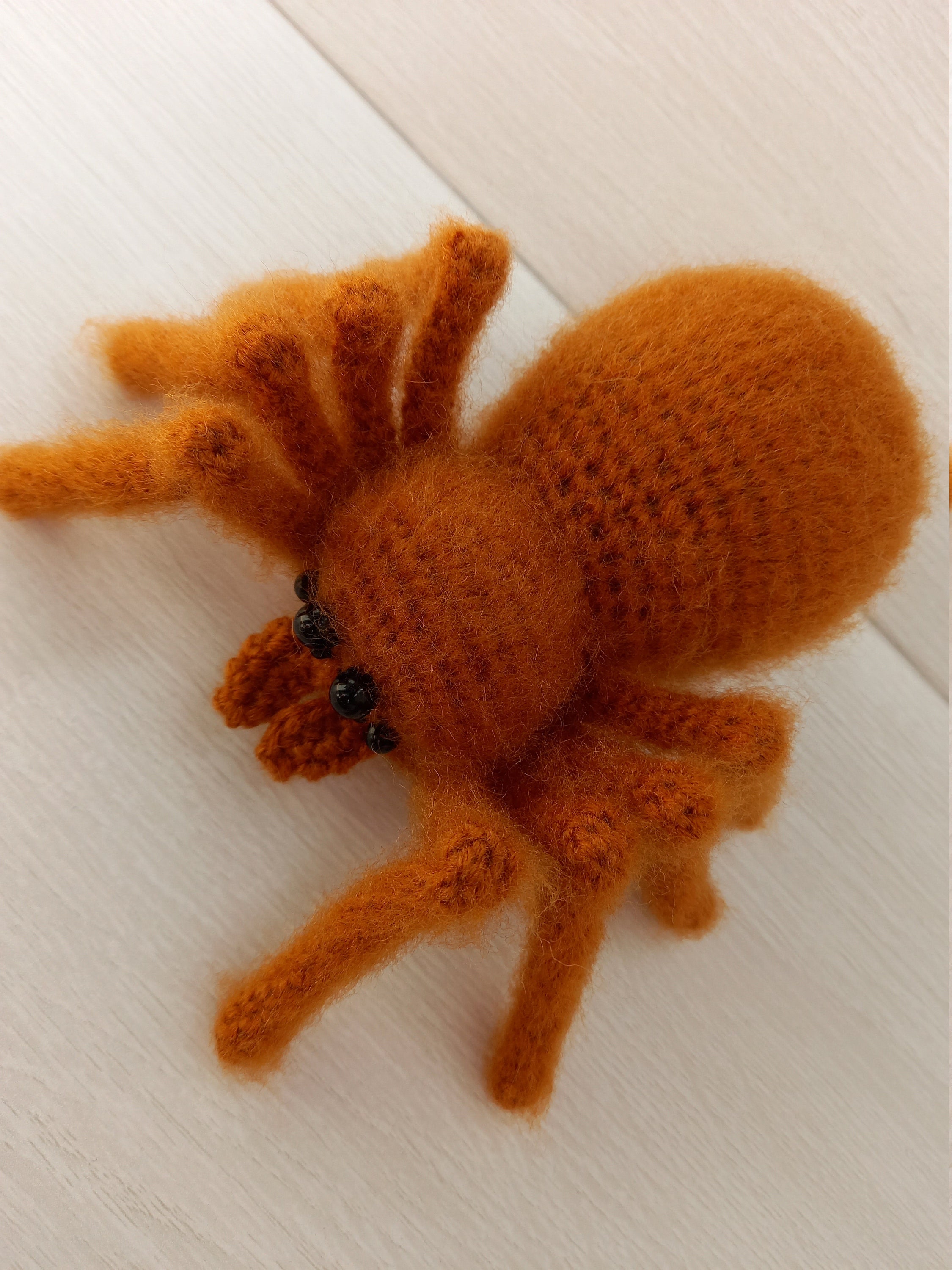 Spider Ginger, Red, Orange, Big Shaggy Angora Terrible Crochet Toy ...