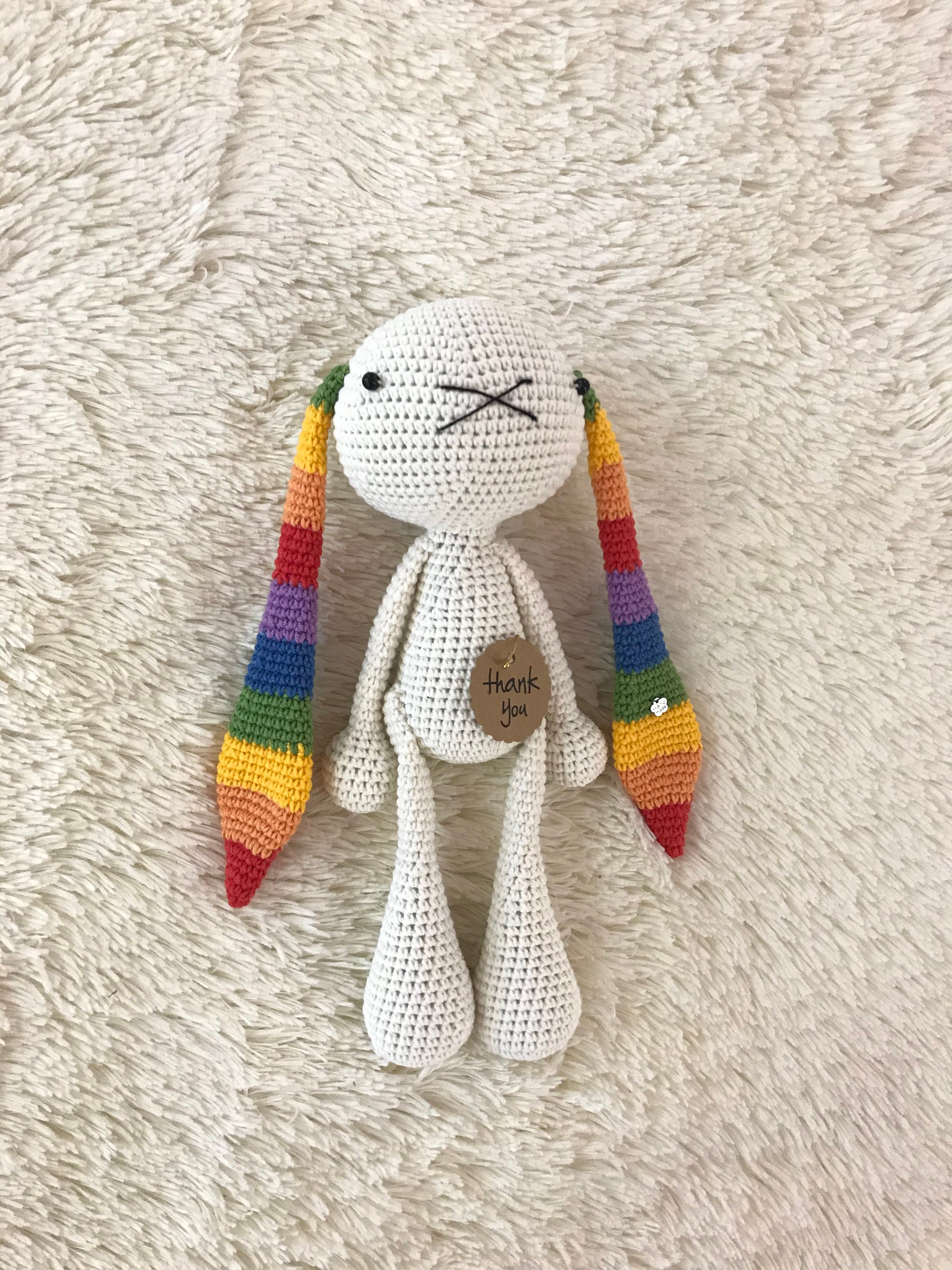 Art & Collectibles LGBT Rainbow rabbit crochet doll amigurumi rabbit ...