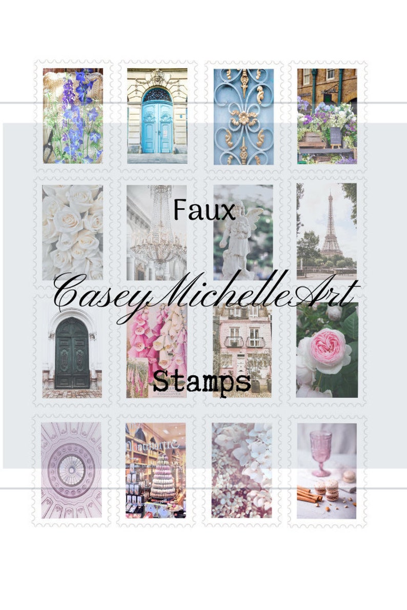 Faux Postage Stamps| Set of 16 | Printable Stamps | Photography Stamp ...