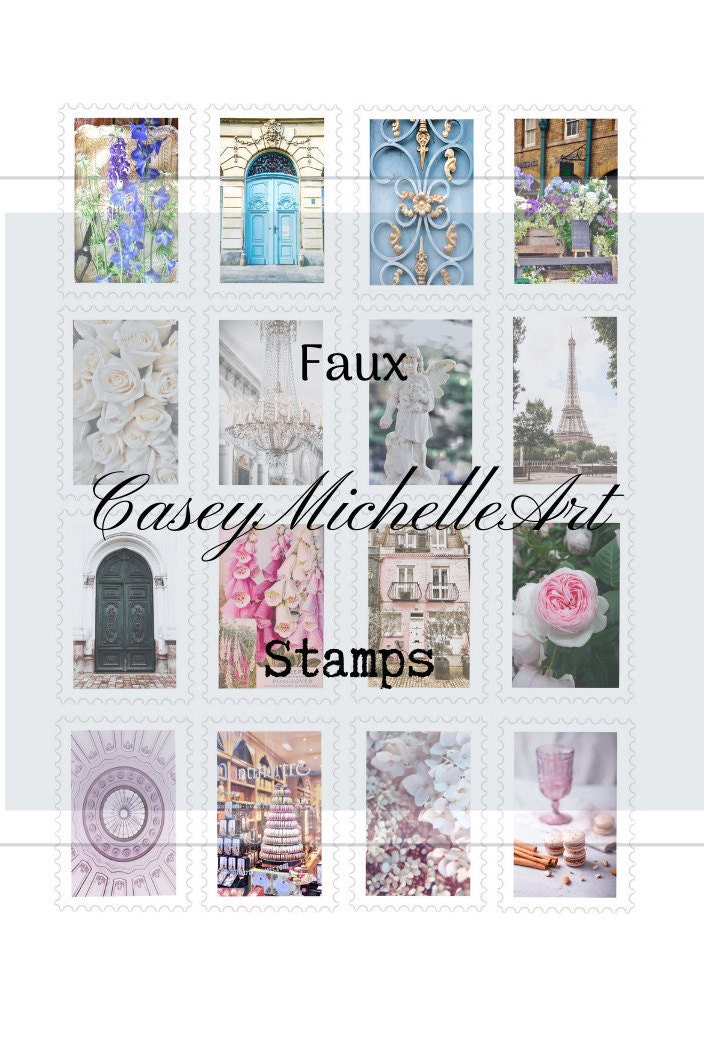 Faux Postage Stamps| Set of 16 | Printable Stamps | Photography Stamp ...