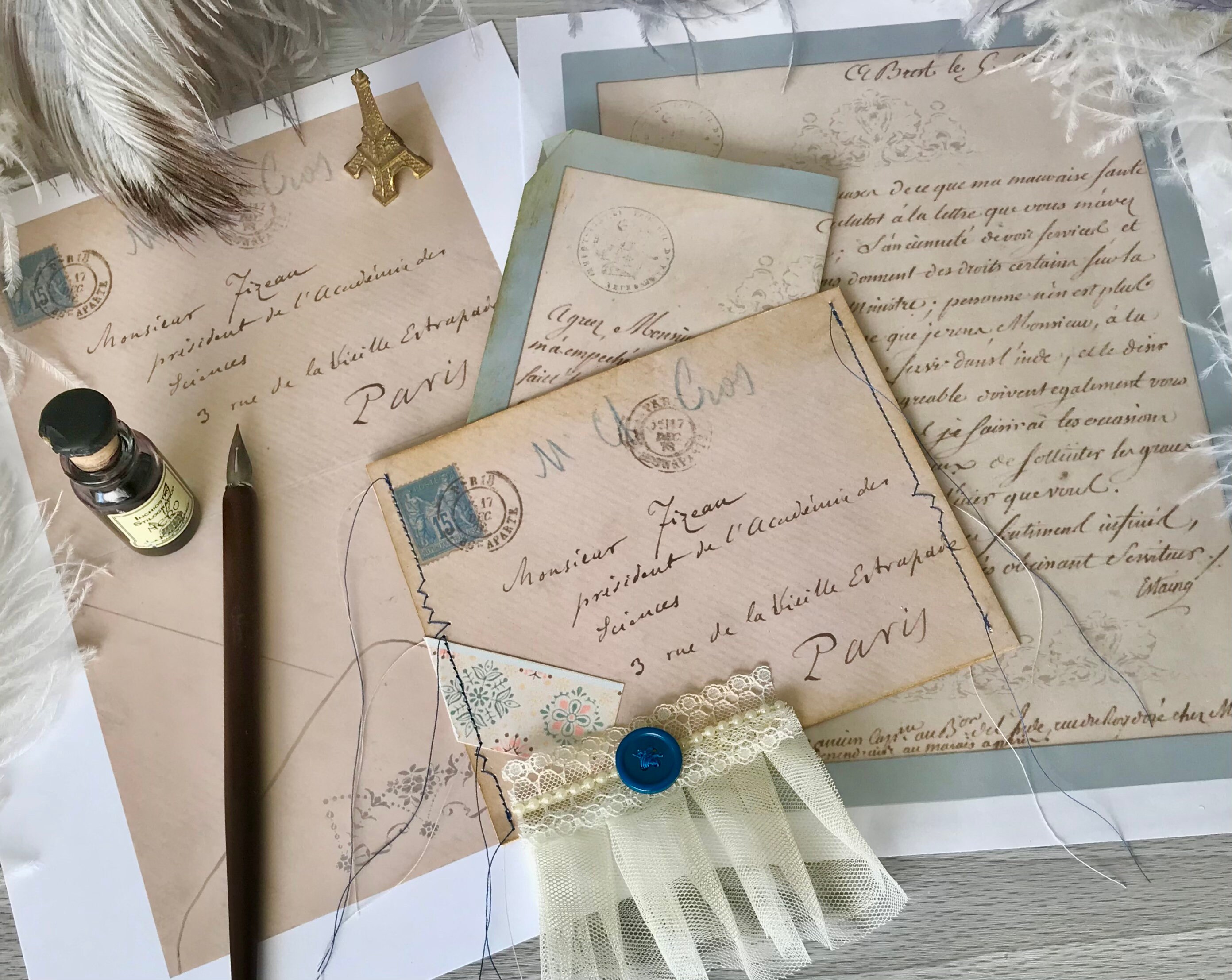 French Envelope and Letter Variety Pack for Scrapbooks - Etsy